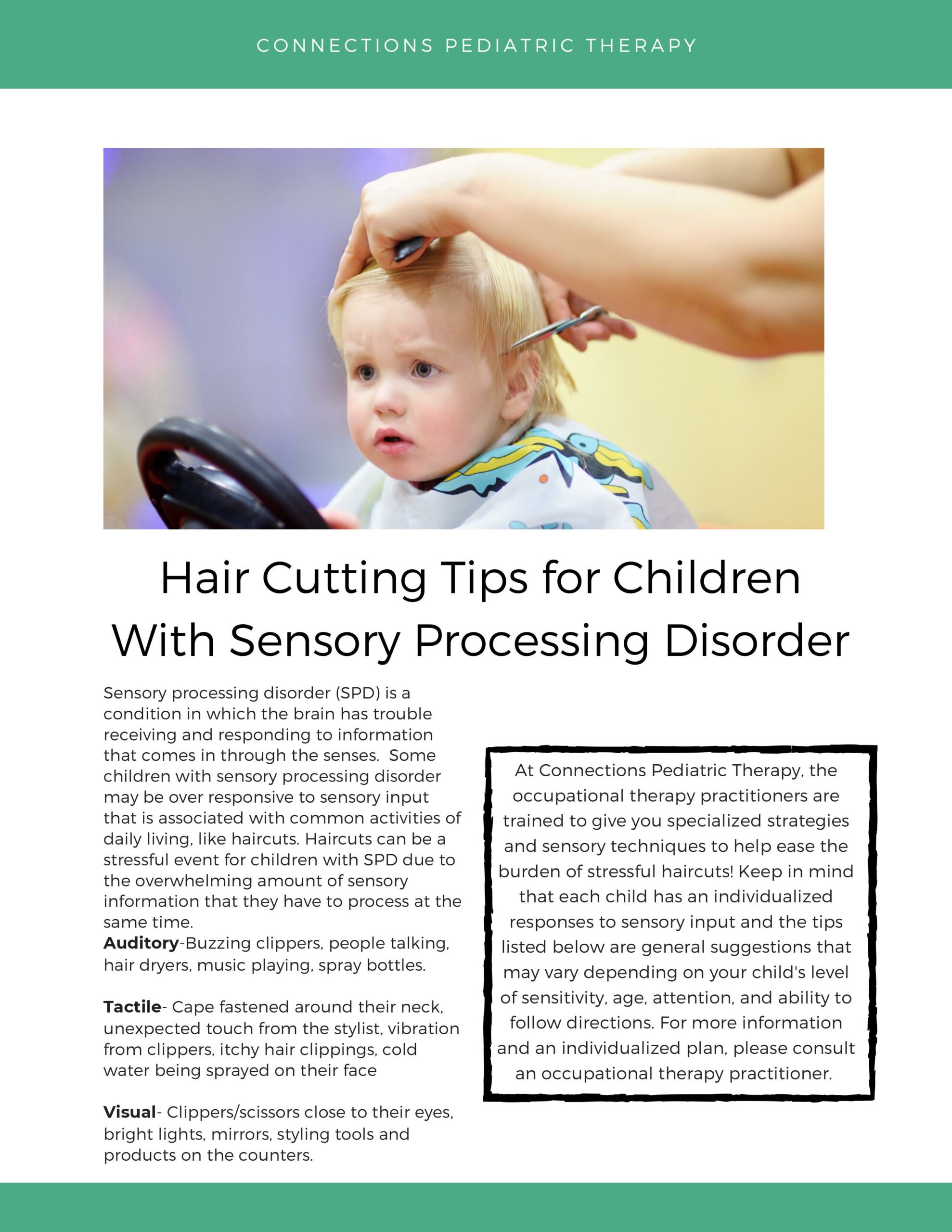 Haircut Tips for Children with SPD – Connections Pediatric Therapy